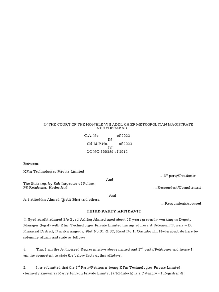 3rd Party Affidavit | PDF | Legal Procedure | Judiciaries