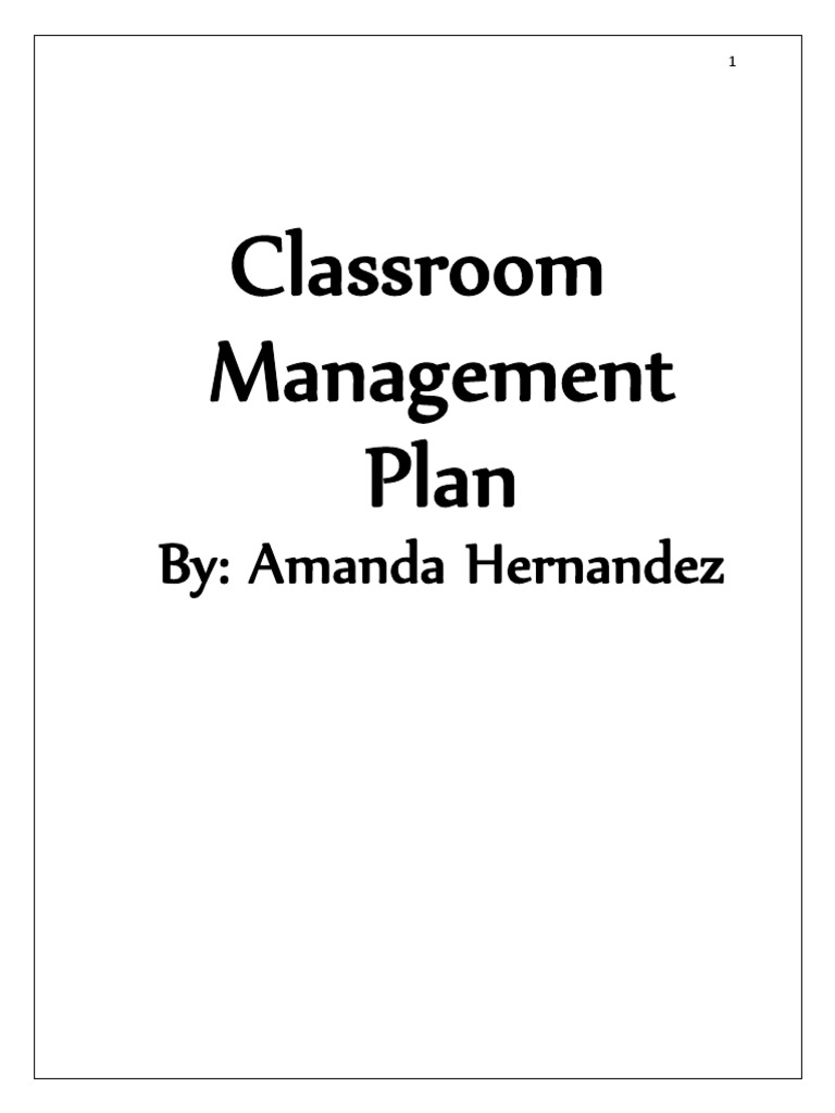 Second Grade Classroom Management Plan | PDF | Classroom | Classroom ...
