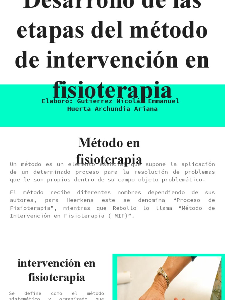 Desarrollo de Las Etapas Del Método de Intervención en Fisioterapia | PDF | Terapia física ...