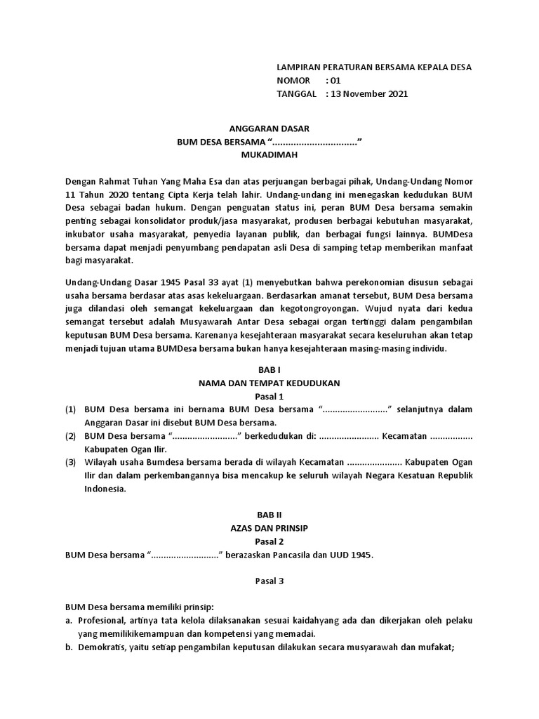 Lampiran Ad Bumdesma | PDF