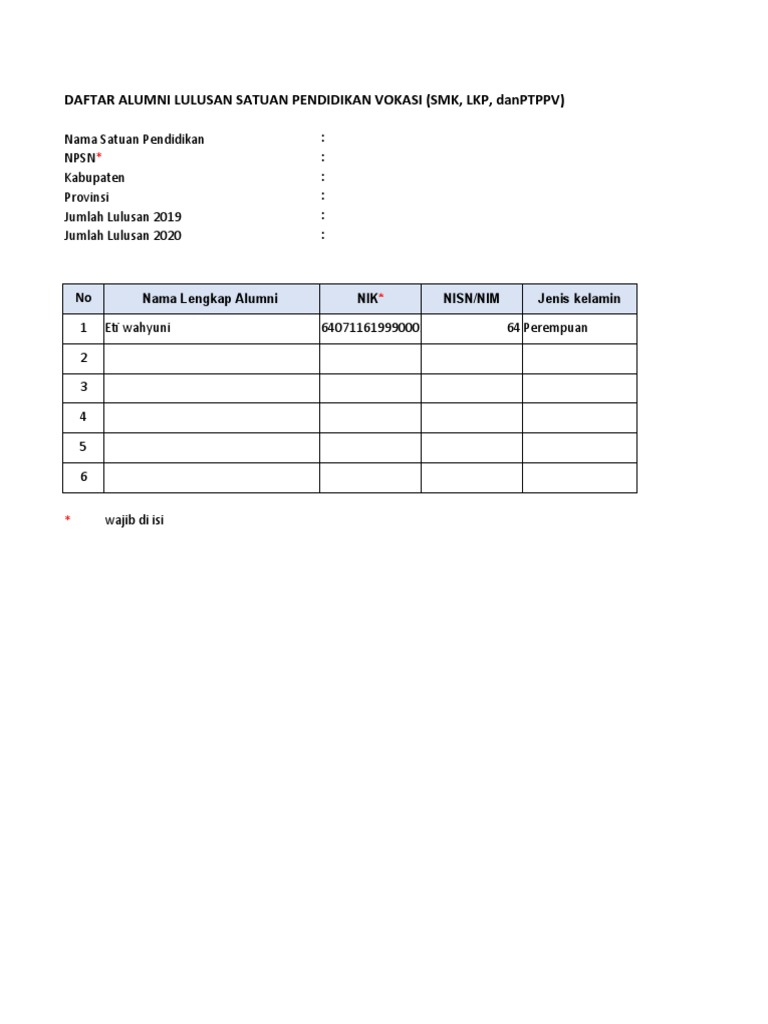 Format Data Alumni | PDF