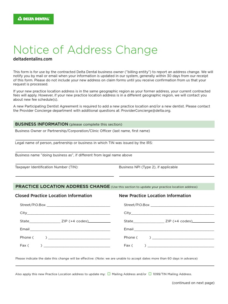 Address Change Form | PDF | Business
