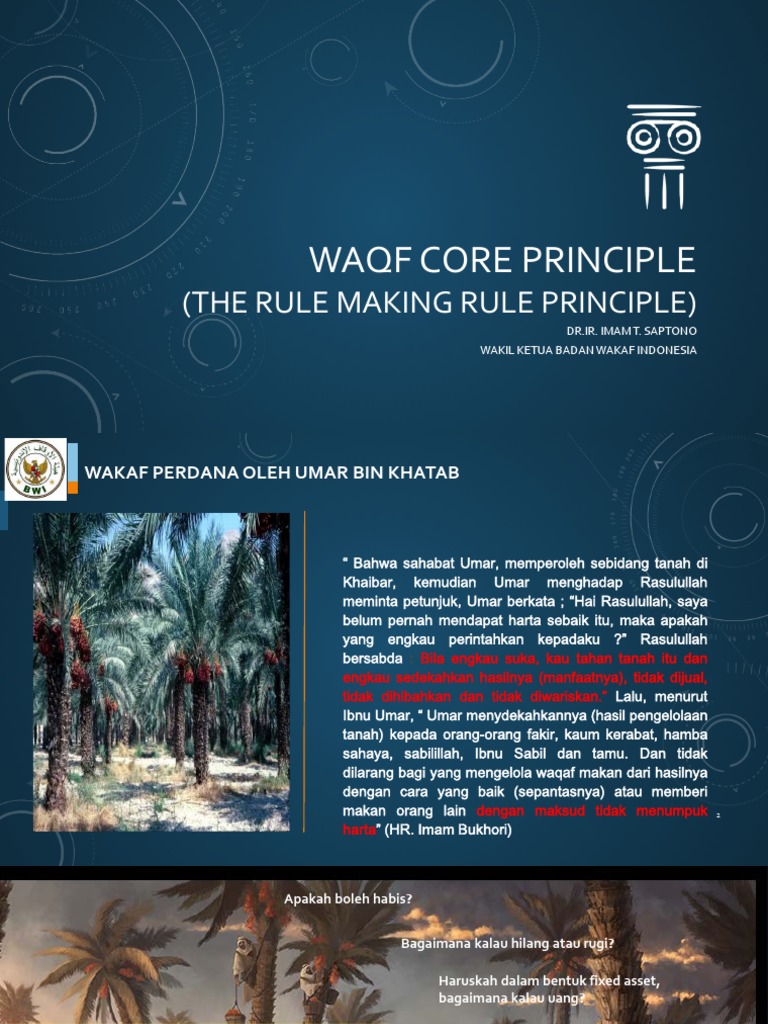 WAQF CORE PRINCIPLE WCP 18 21 Imam Teguh Saptono | PDF