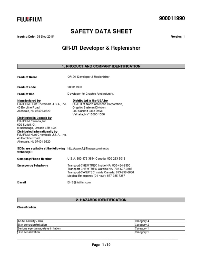 MSDS Developer SDS | PDF | Toxicity | Carcinogen