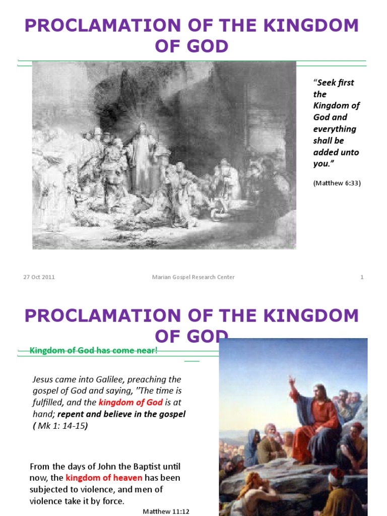 Jesus Proclaims The Kingdom 2 | PDF | John The Baptist | Jesus
