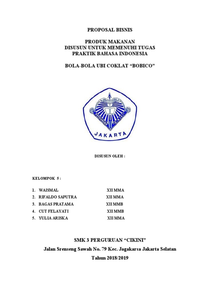 Proposal Bisnis Kue Bobico | PDF | Memasak, Makanan, & Anggur
