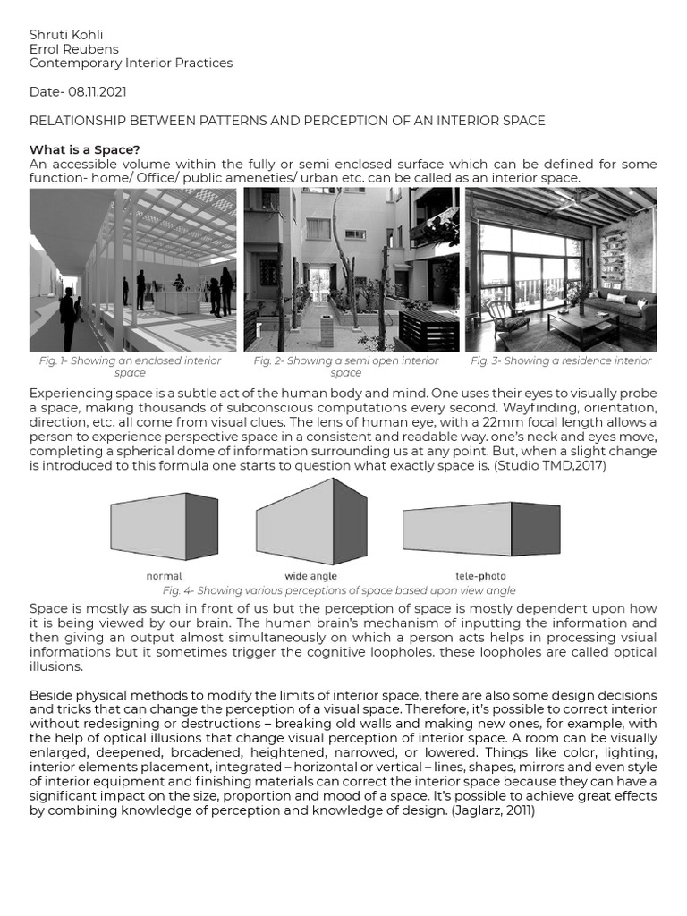 Patterns and Perception in Interiors | PDF | Perception | Space