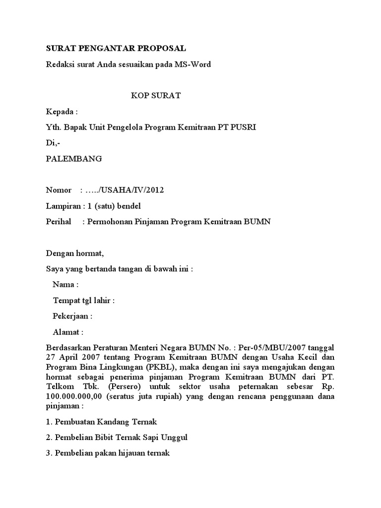 Contoh Proposal Umkm | PDF