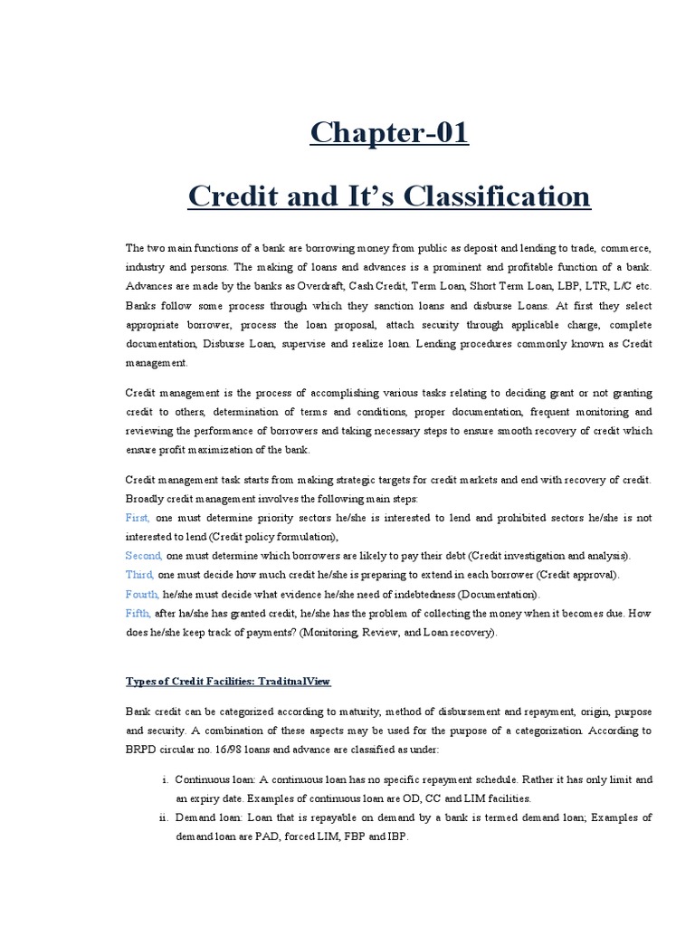 Understanding Bank Credit Management | PDF | Credit | Finance & Money ...