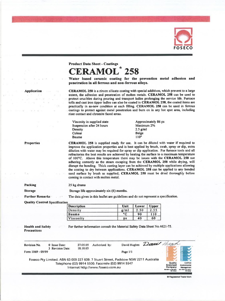 Ceramol 258 | PDF
