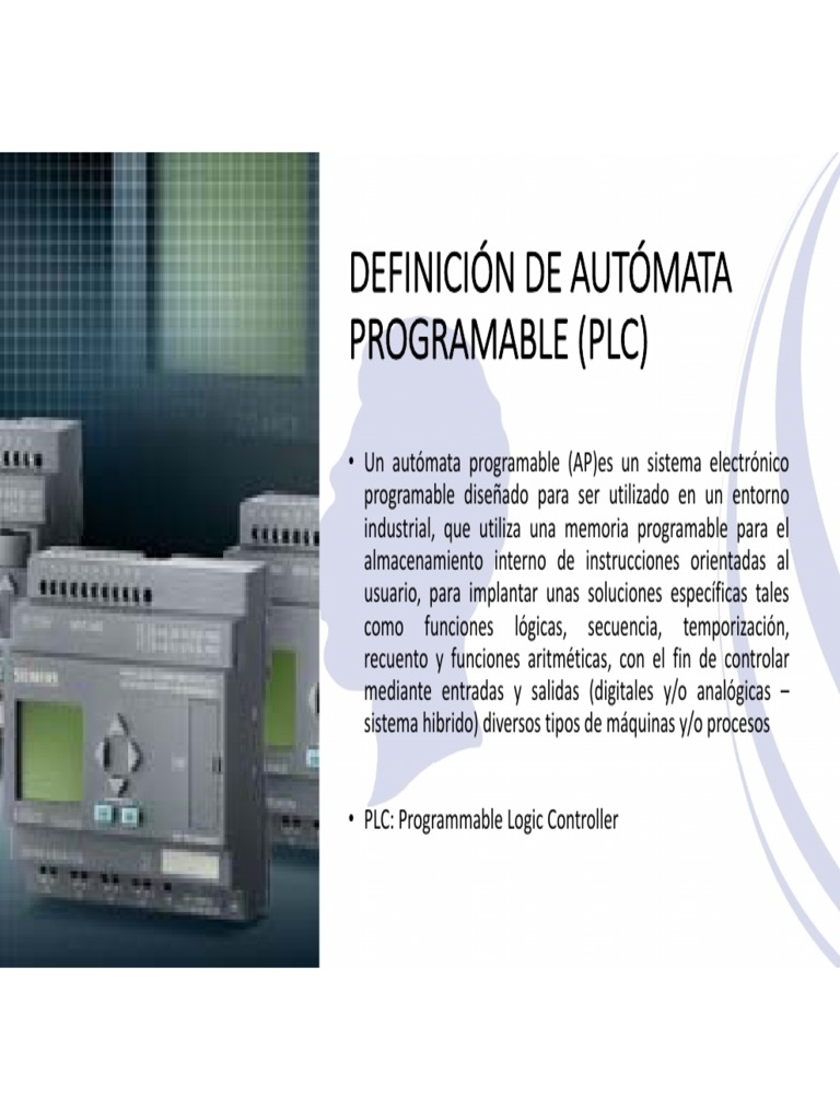 Definición de Autómata Programable (PLC) | PDF | Controlador lógico ...