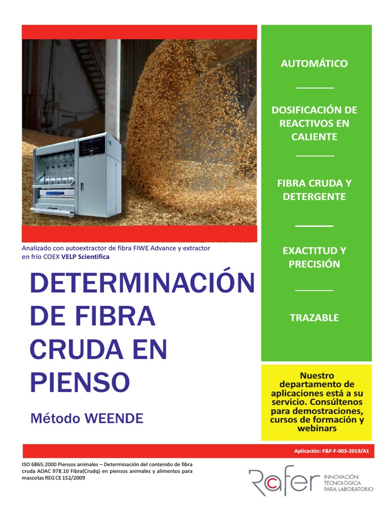 Determinacion de Fibra Cruda en Pienso | PDF | Dieta y nutrición ...