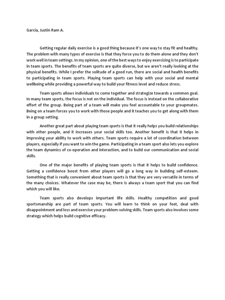 Team Sports: Boosting Health & Social Skills | PDF