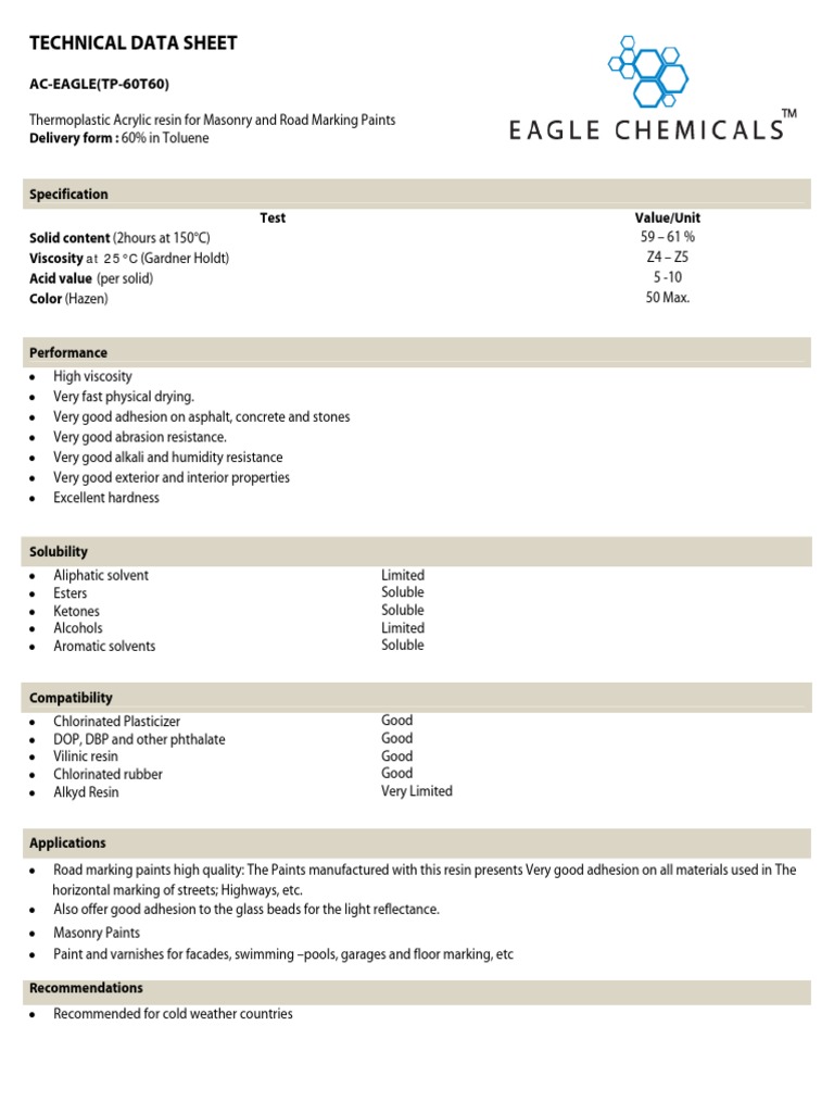 Technical Data Sheet: AC-EAGLE (TP-60T60) | PDF