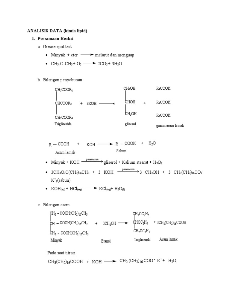 Analisis Data Kimia Lipid | PDF