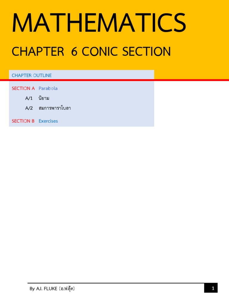 Conic Section PART 2 | PDF