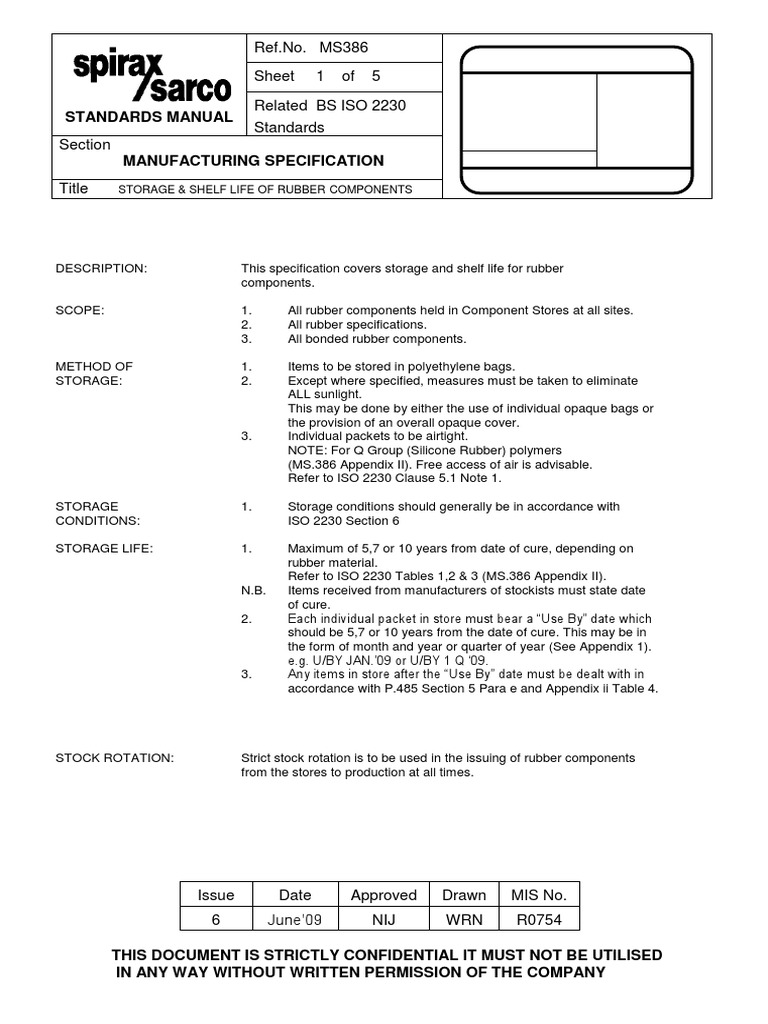 Standards Manual: Ref - No. MS386 Sheet 1 of 5 Sheets Related BS ISO ...