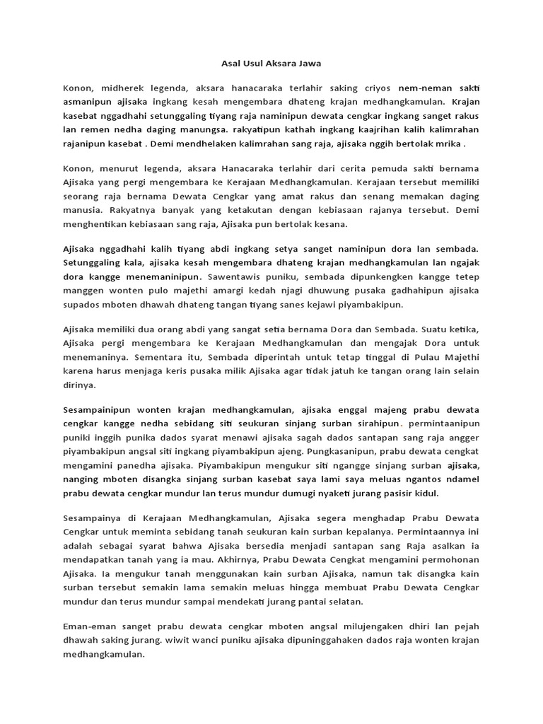 Asal Usul Aksara Jawa | PDF