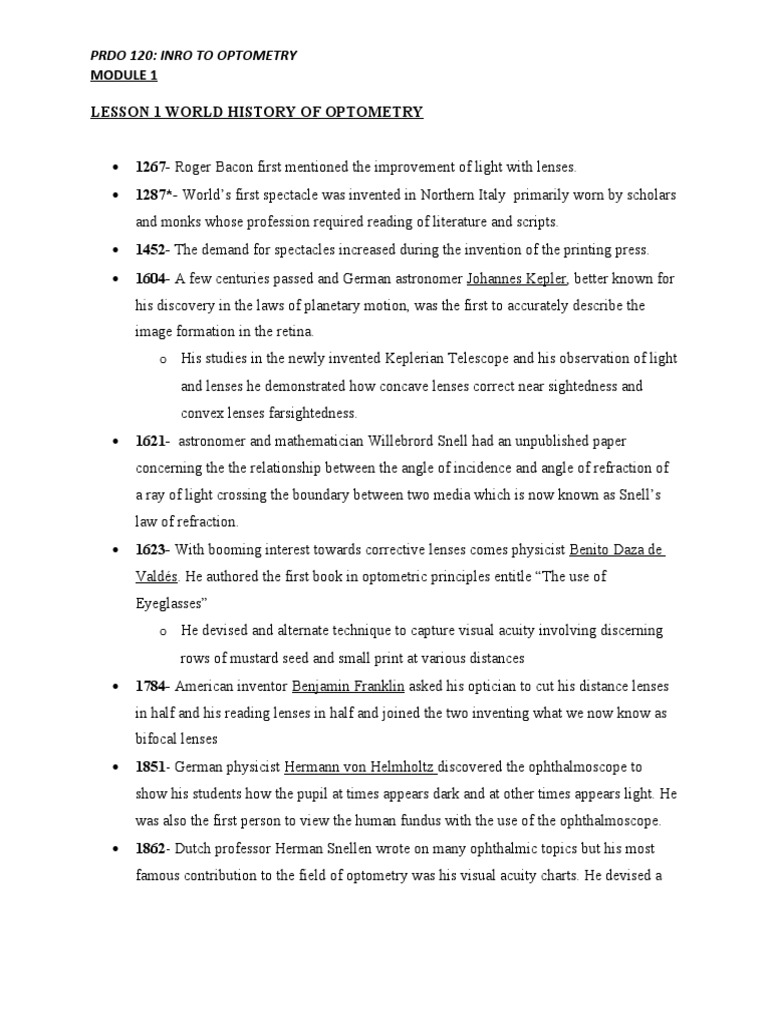 Introduction To Optometry | PDF | Optometry | Glasses