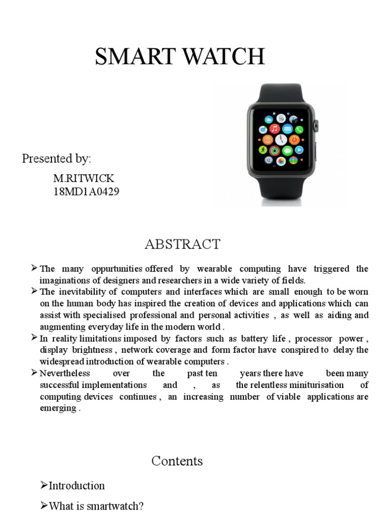 Smartwatch | PDF | Smartwatch | Watch