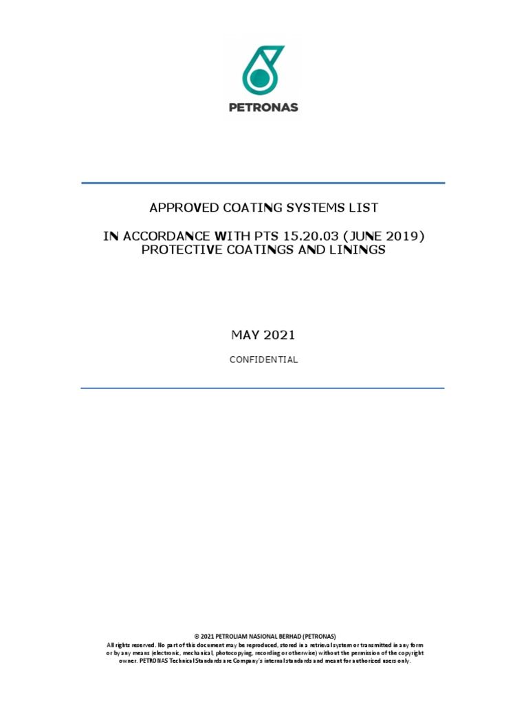 Petronas Approved Coating System List May 2021 | Download Free PDF ...