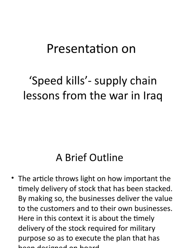 Supply Chain Lessons from Iraq War | PDF | Supply Chain | Logistics