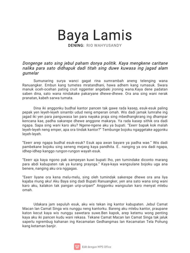 Analisis Wacana Baya Lamis | PDF