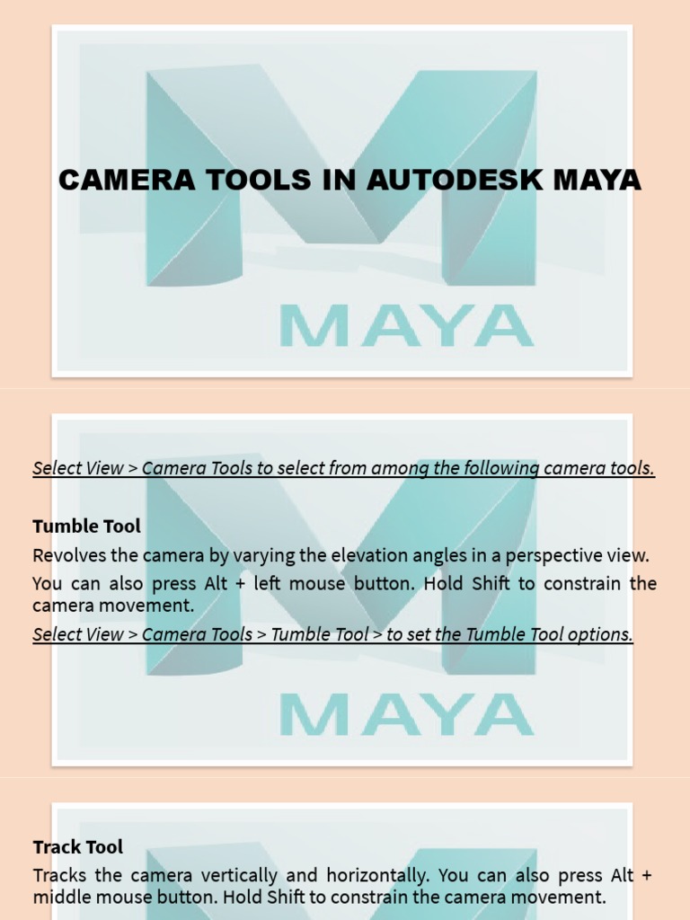Camera Tools in Autodesk Maya | PDF | Zoom Lens | Camera Lens
