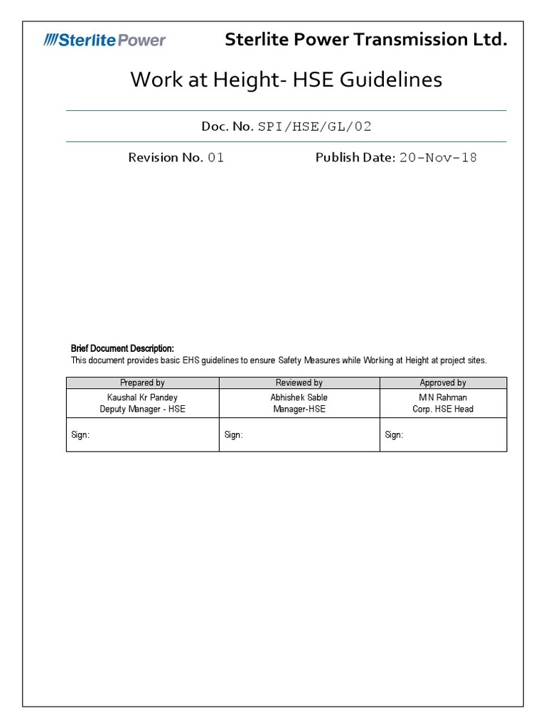 SPI-HSE-GL-02-Work at Height-EHS Guidelines | Download Free PDF ... SPI-HSE-GL-02-Work at Height-EHS Guidelines | Download Free PDF ...