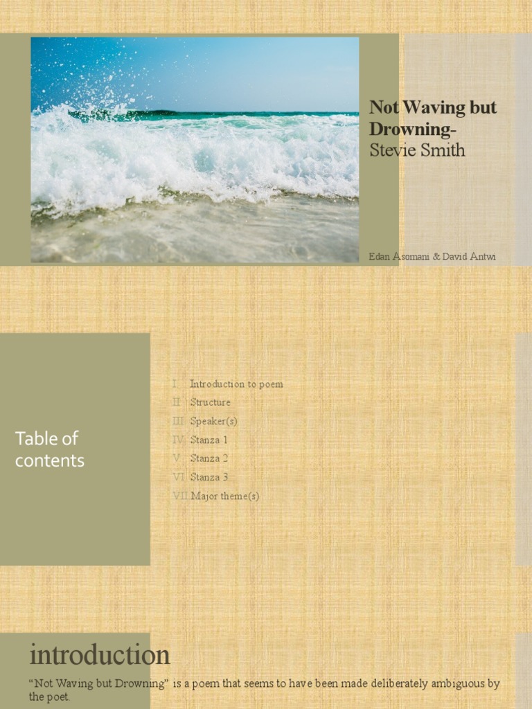 Not Waving But Drowning | PDF | Poetry | Narration