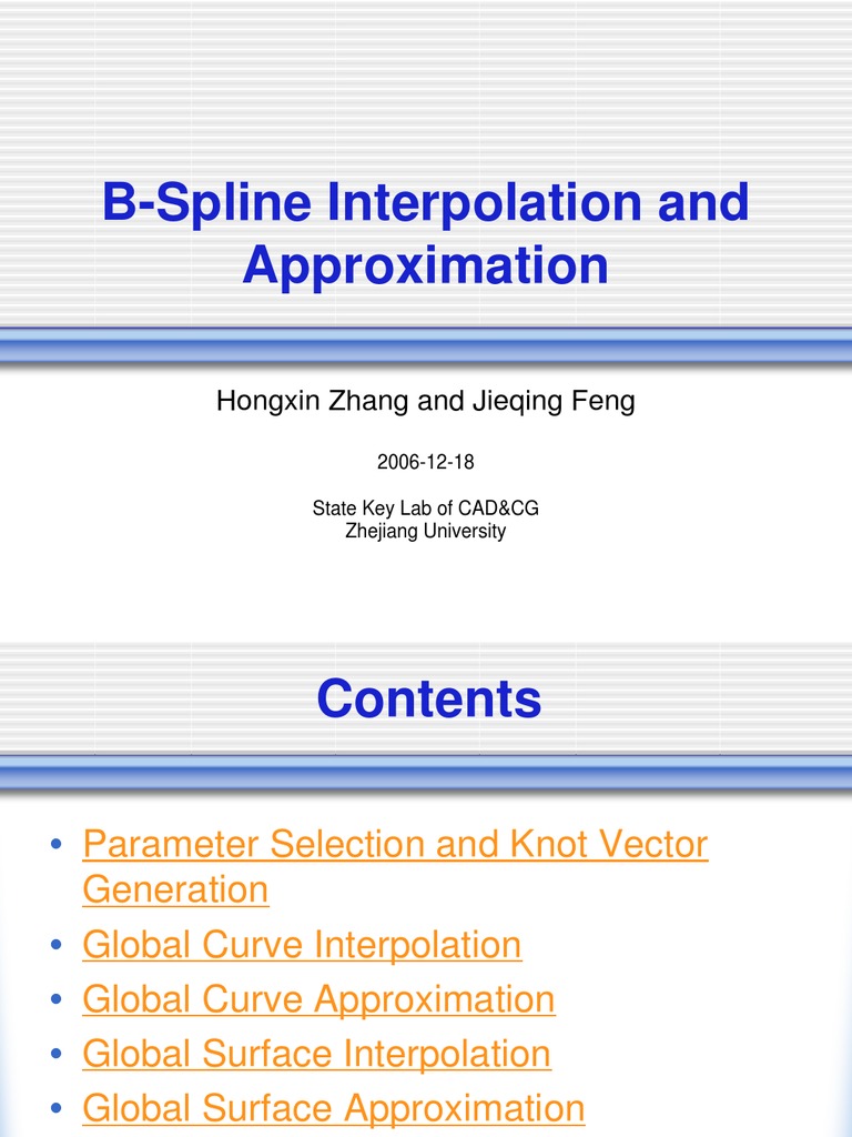 B Spline Interpolation and Approximation | PDF | 3 D Modeling ...