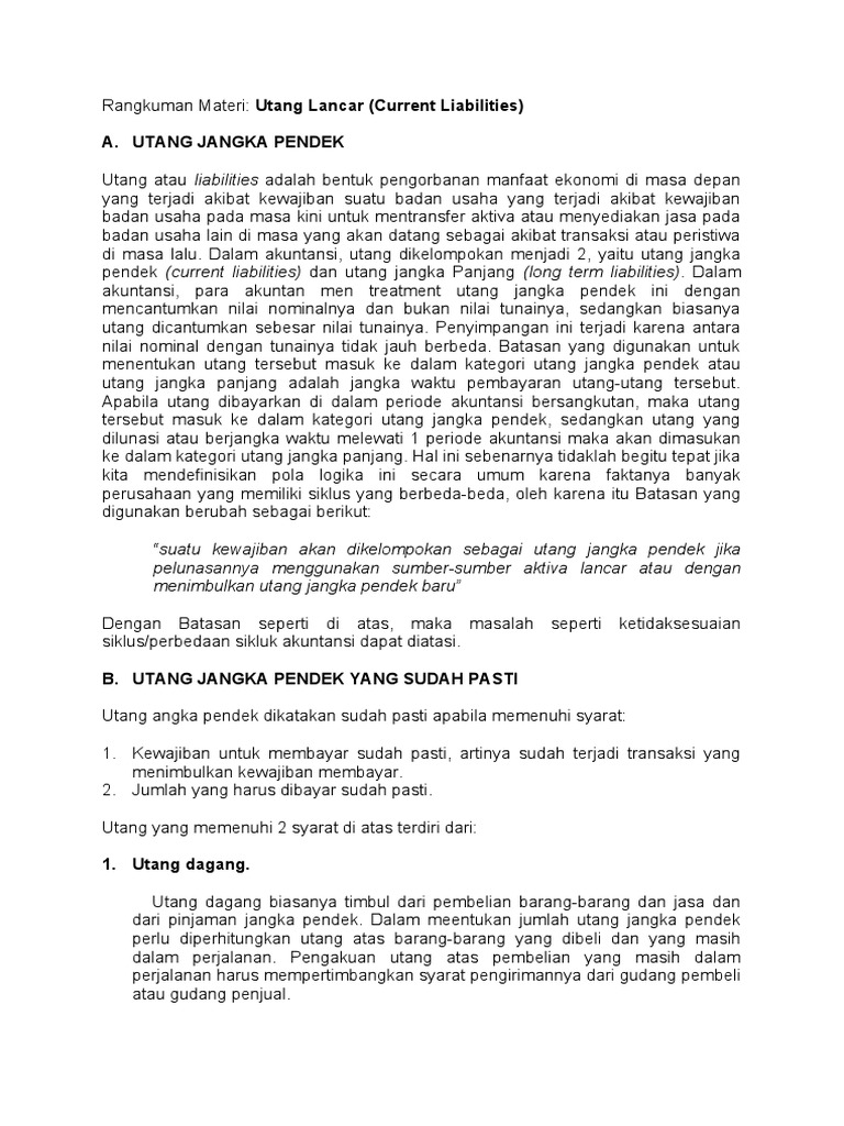 Utang Lancar | PDF