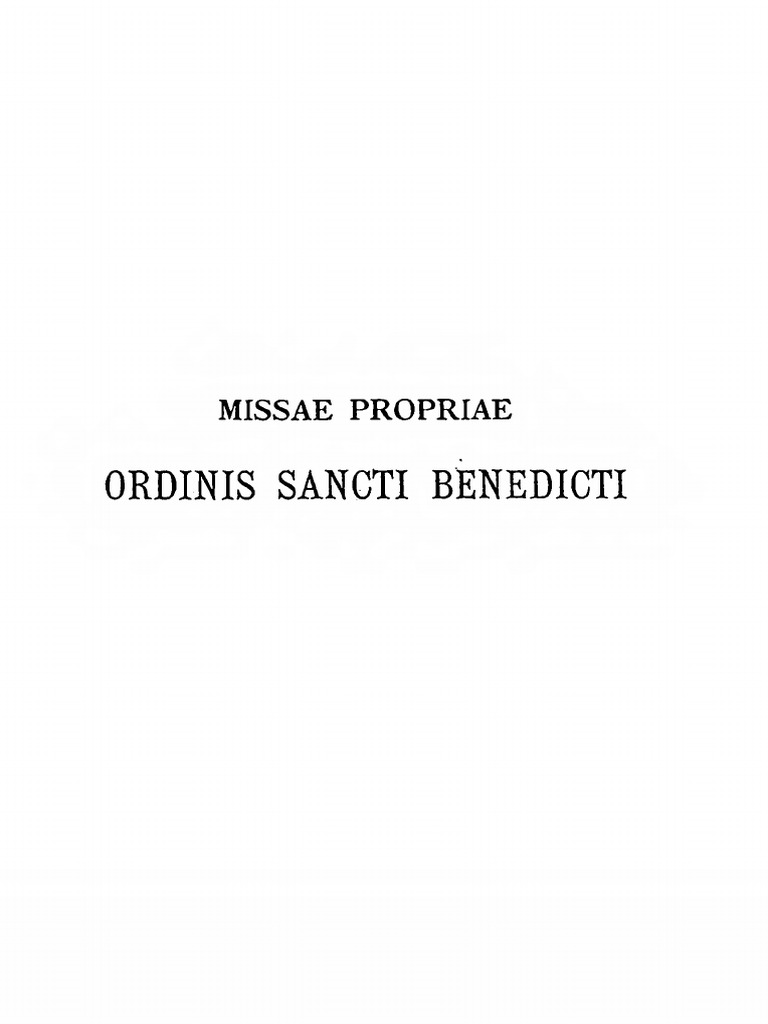 Mass Propers of The Order of St. Benedict - Text | PDF
