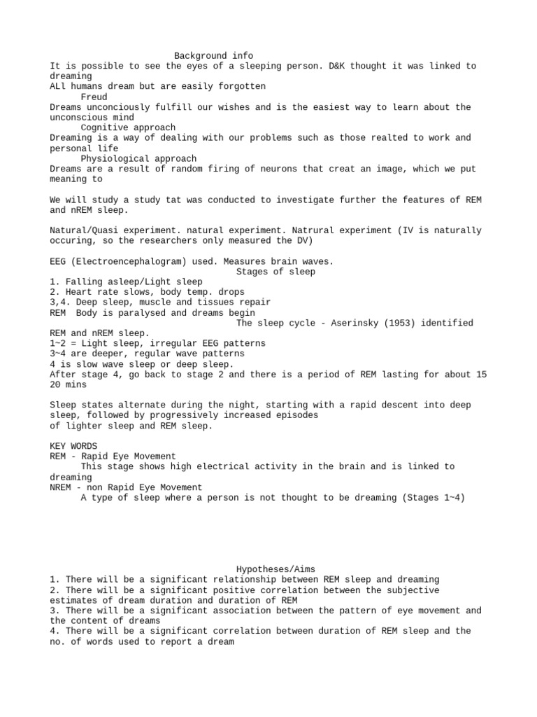 Dement and Kleitman | Download Free PDF | Rapid Eye Movement Sleep | Sleep