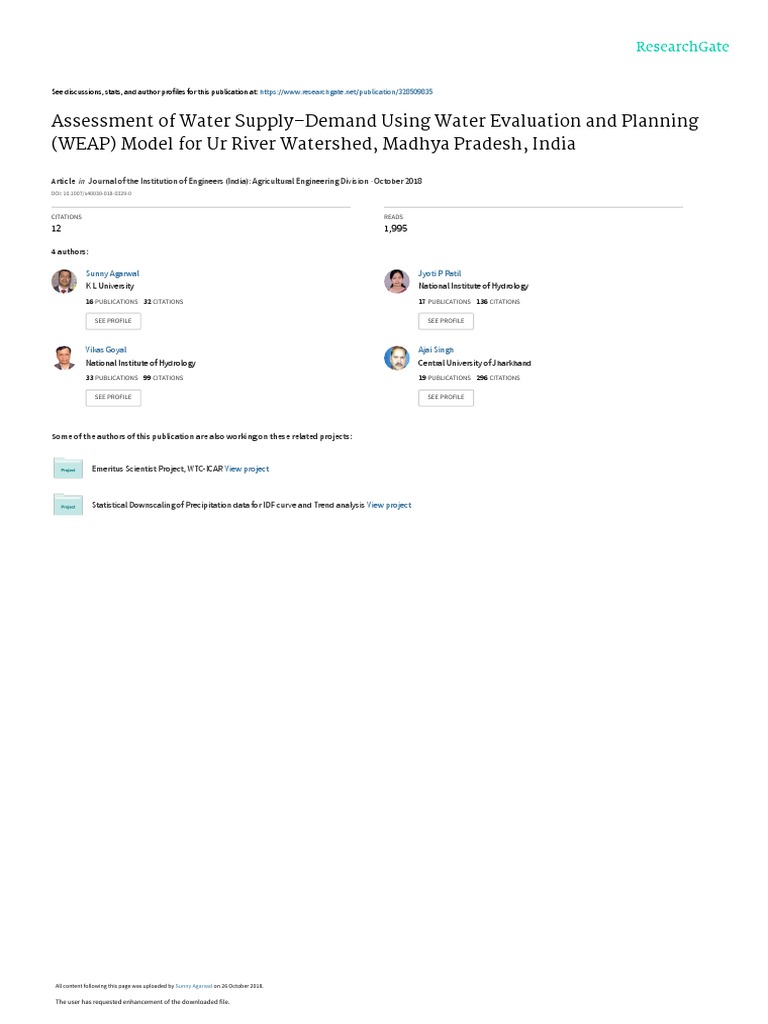 Assessment of Water Supply-Demand Using Water Eval | PDF | Groundwater ...