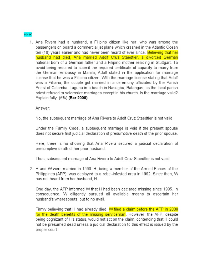 Answer Exercise | PDF | Divorce | Marriage