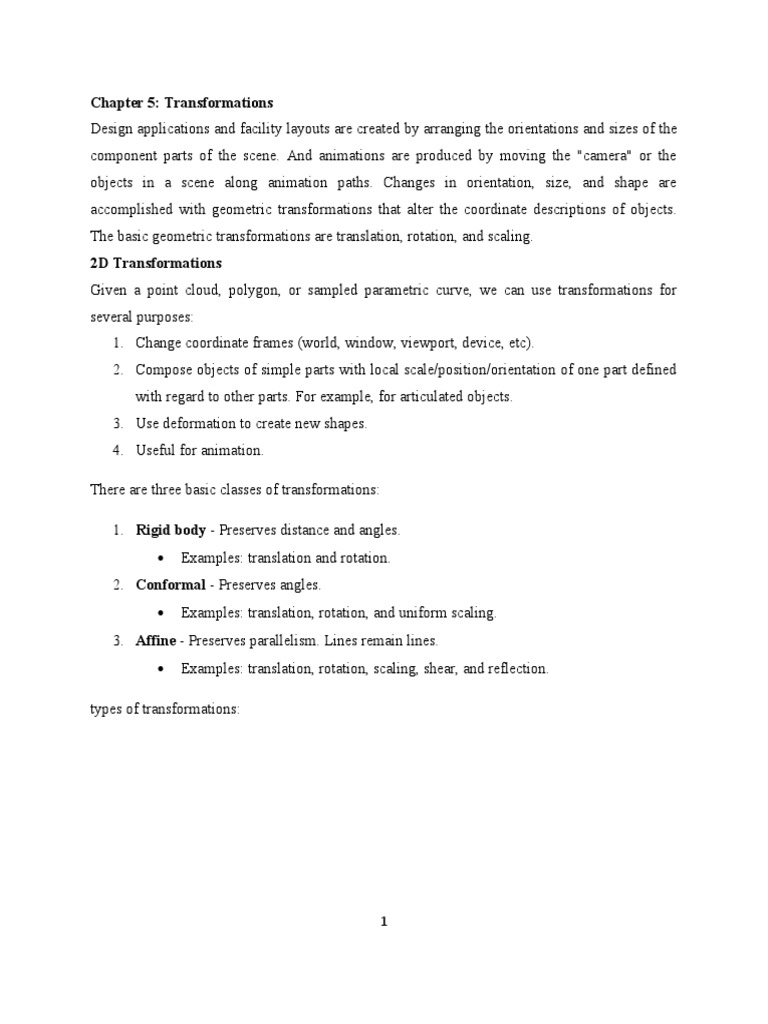 Chapter 5 Transformations | PDF | Linear Map | Matrix (Mathematics)