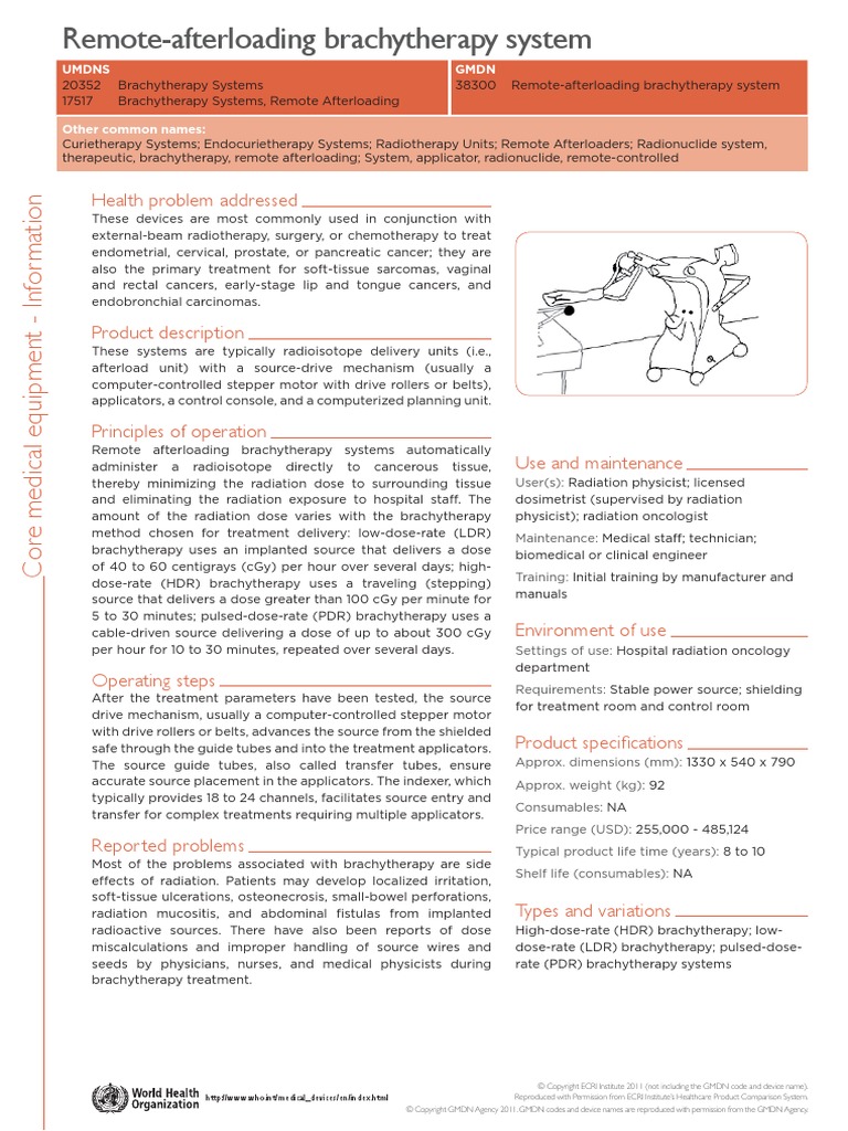 Remote Afterloading Brachytherapy | PDF