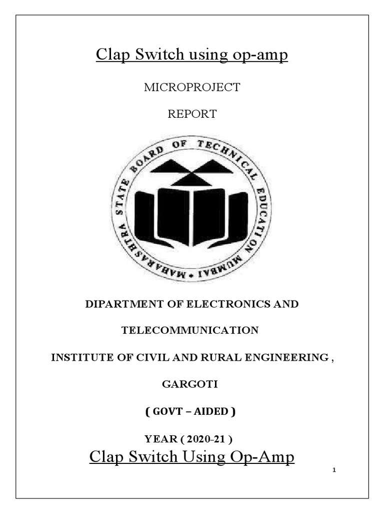 Clap Switch Using Op-Amp REPORT | PDF