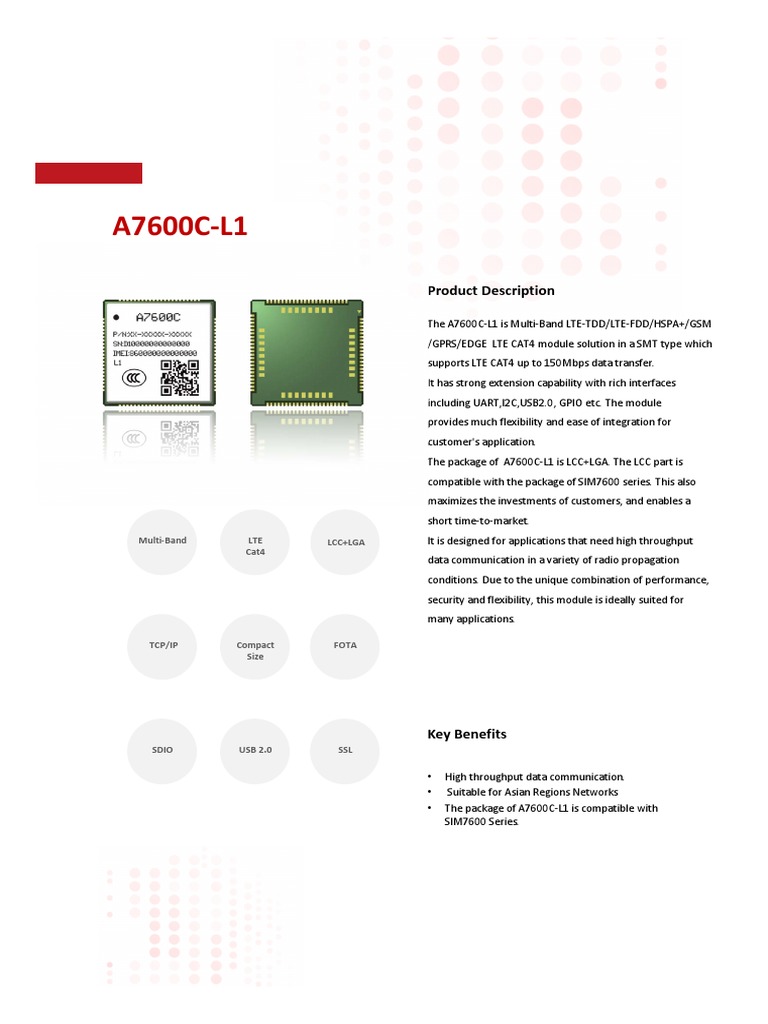 Product Description: Multi Band LTE Cat4 Lcc+Lga | Download Free PDF ...