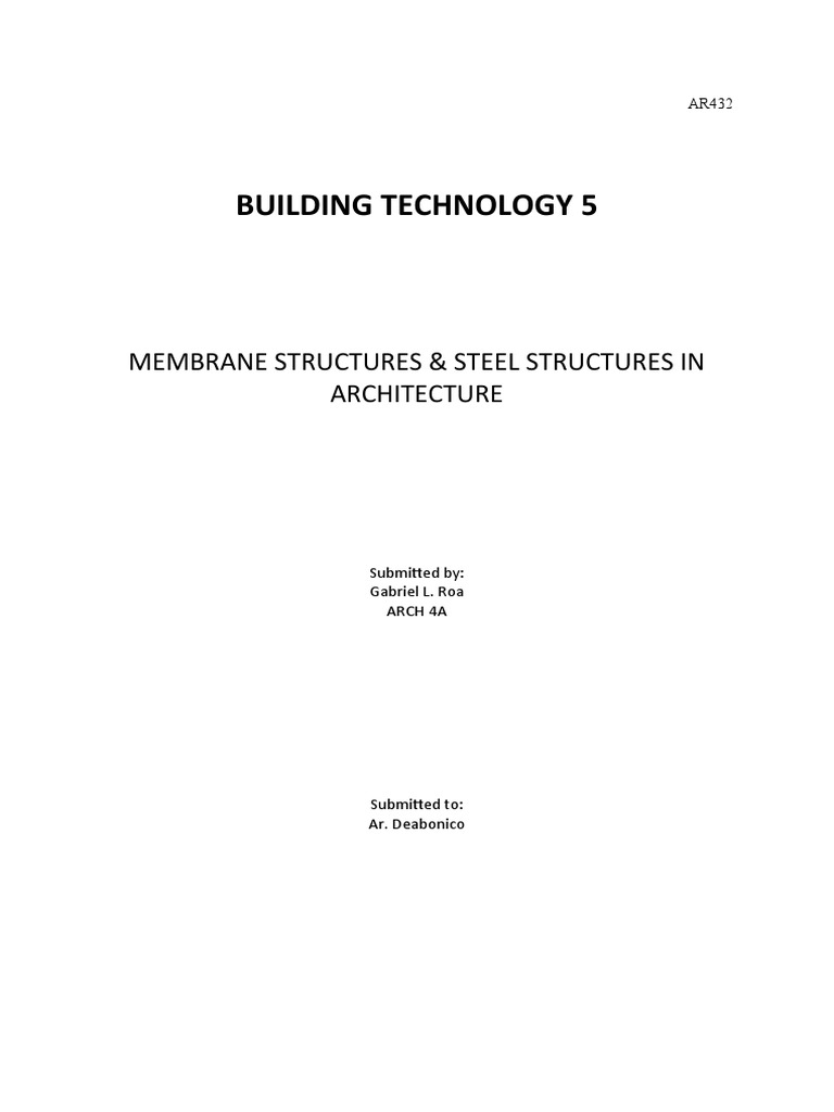 Building Technology 5: Membrane Structures & Steel Structures in ...