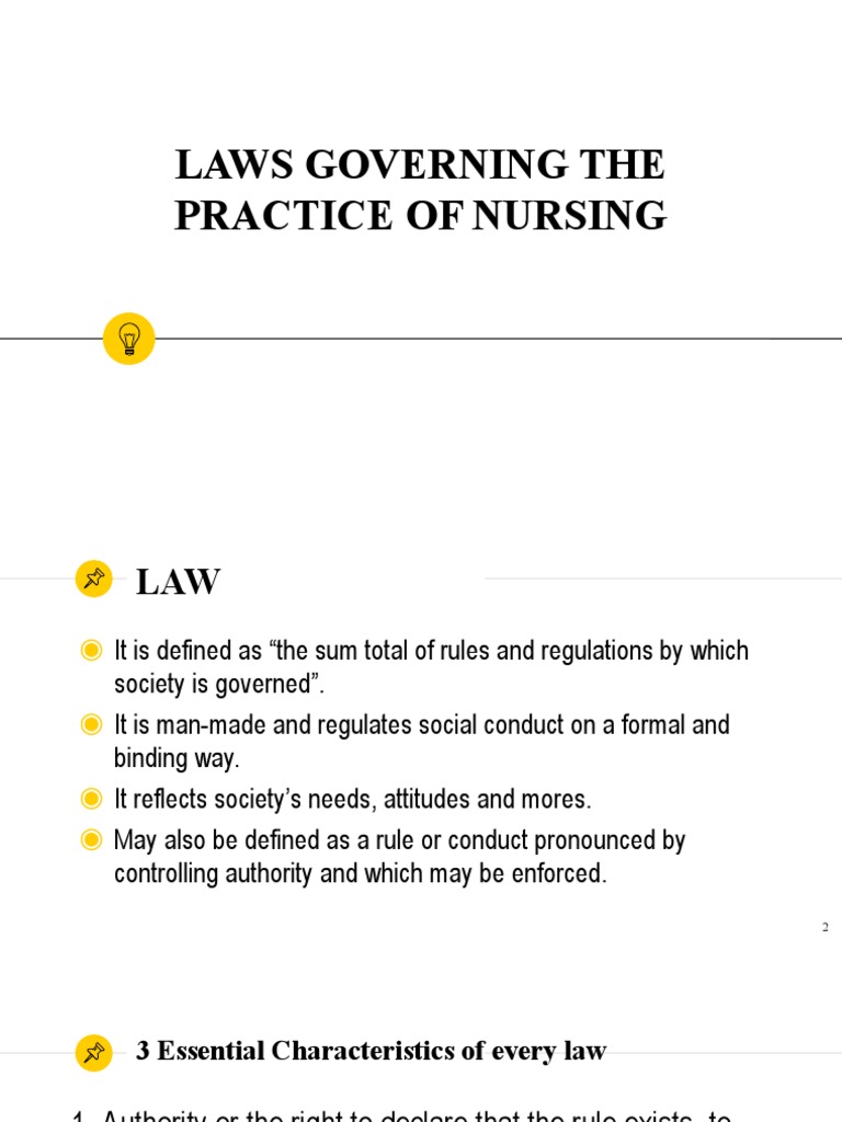 Laws Governing The Practice of Nursing | PDF | Nursing | Midwife