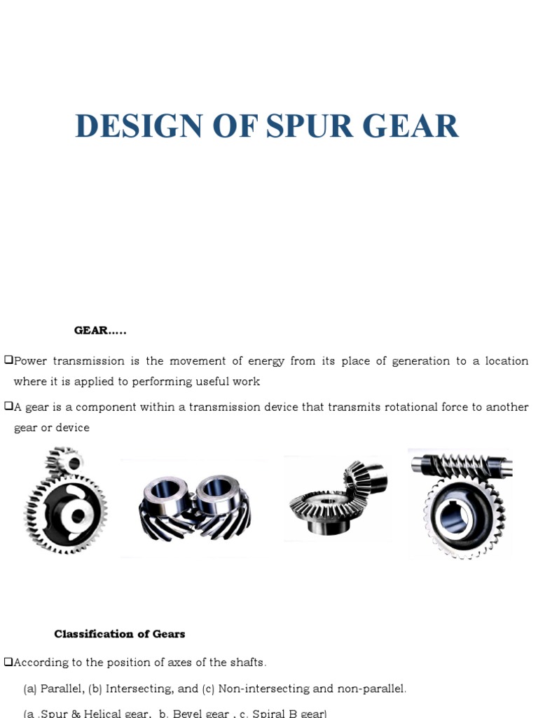 Design of Spur Gear | PDF | Gear | Wear