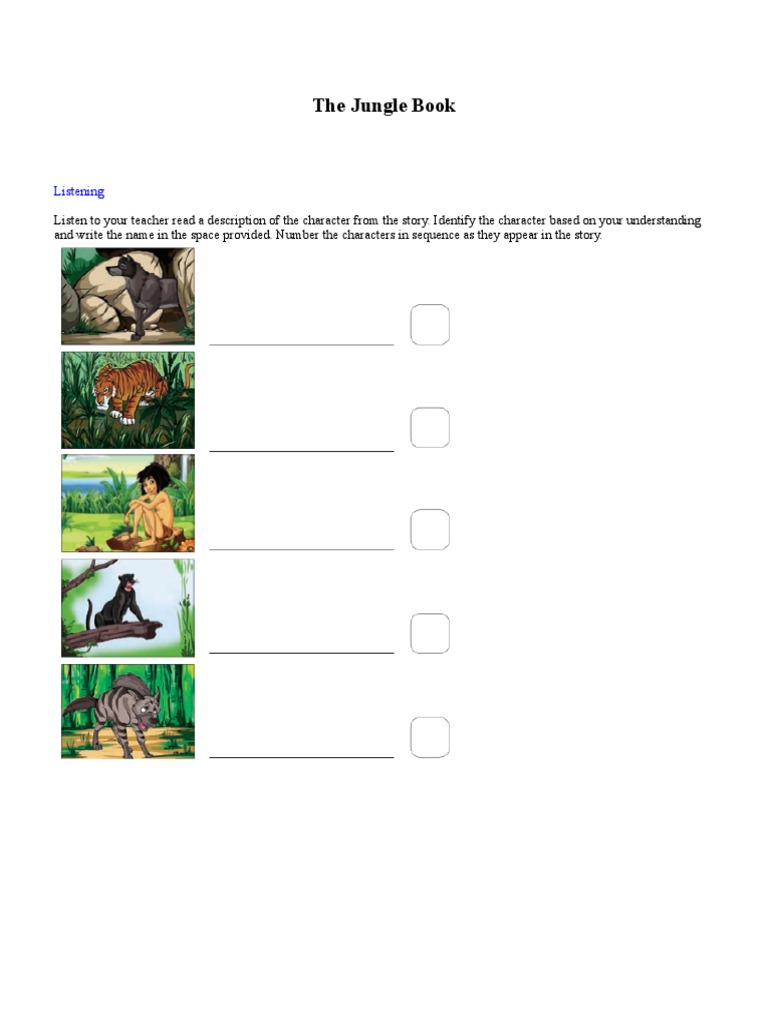 The Jungle Book: Listening | PDF | Mowgli | Shere Khan