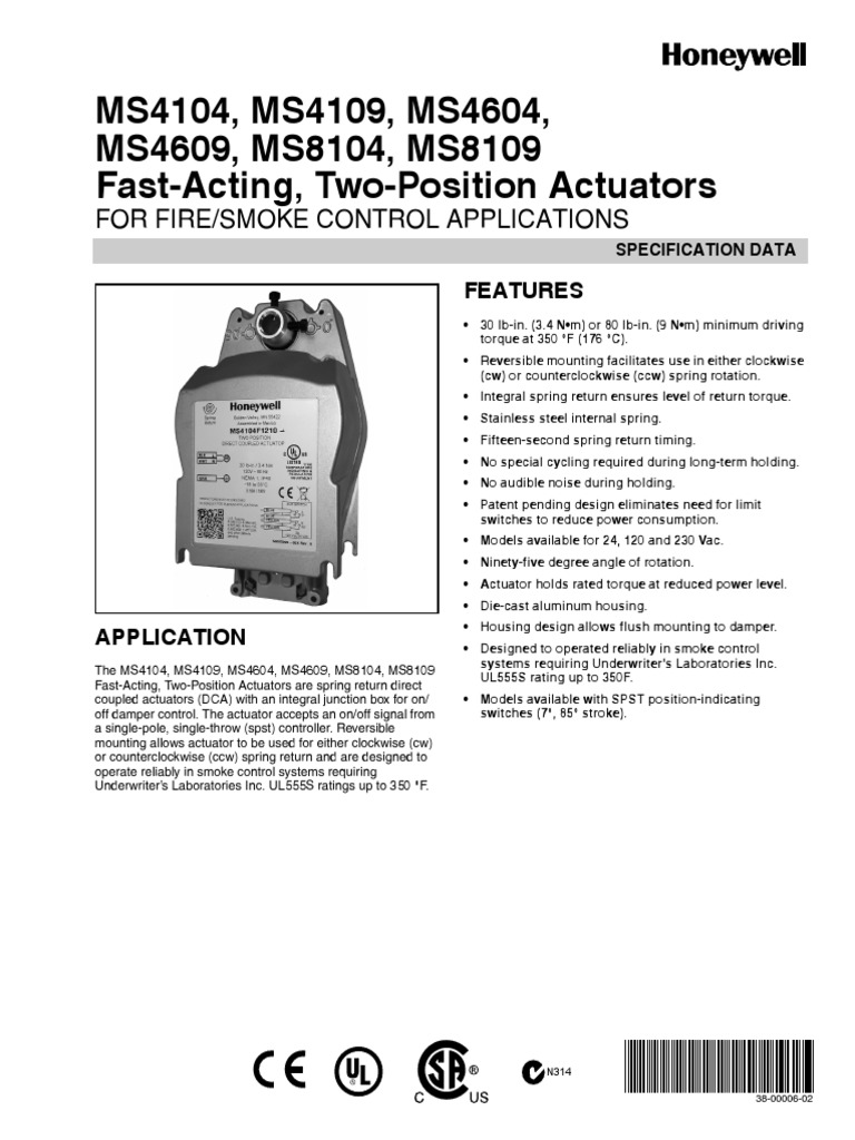 MS4104, MS4109, MS4604, MS4609, MS8104, MS8109 Fast-Acting, Two ...