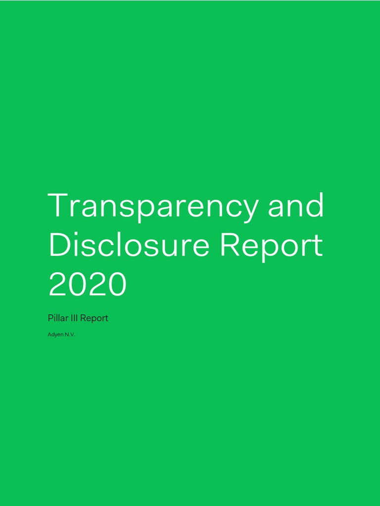 2020 Transparency and Disclosure Report - Pillar 3 | Download Free PDF ...