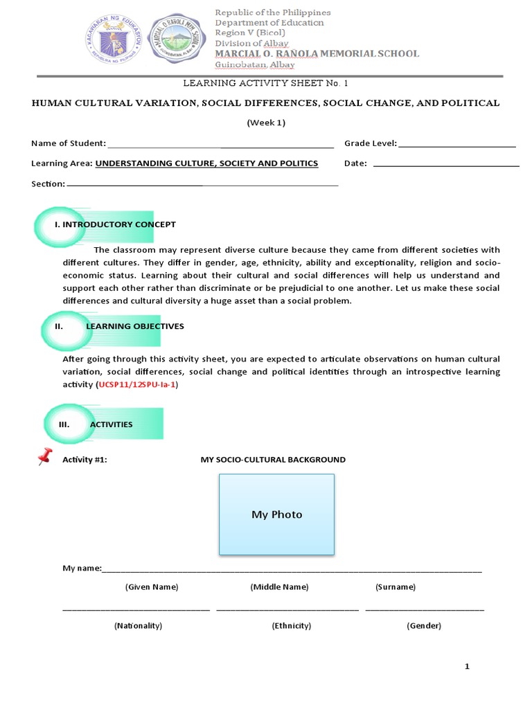 Human Cultural Variation, Social Differences, Social Change, and ...