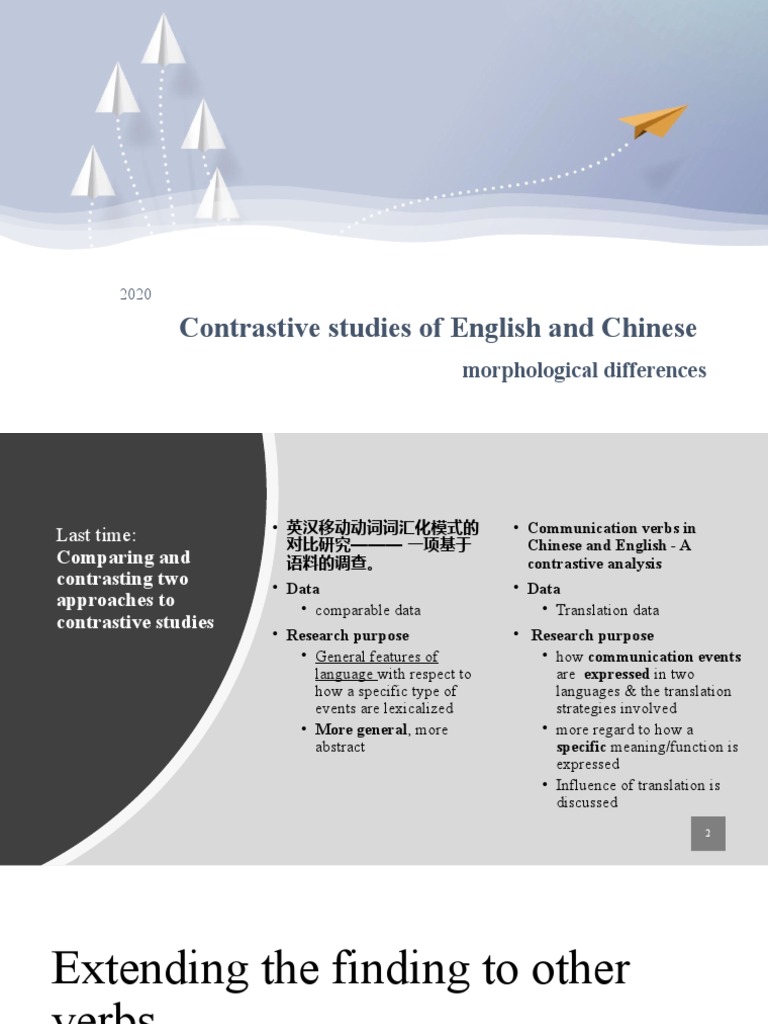 Morphological Differences Between English and Chinese: A Contrastive ...
