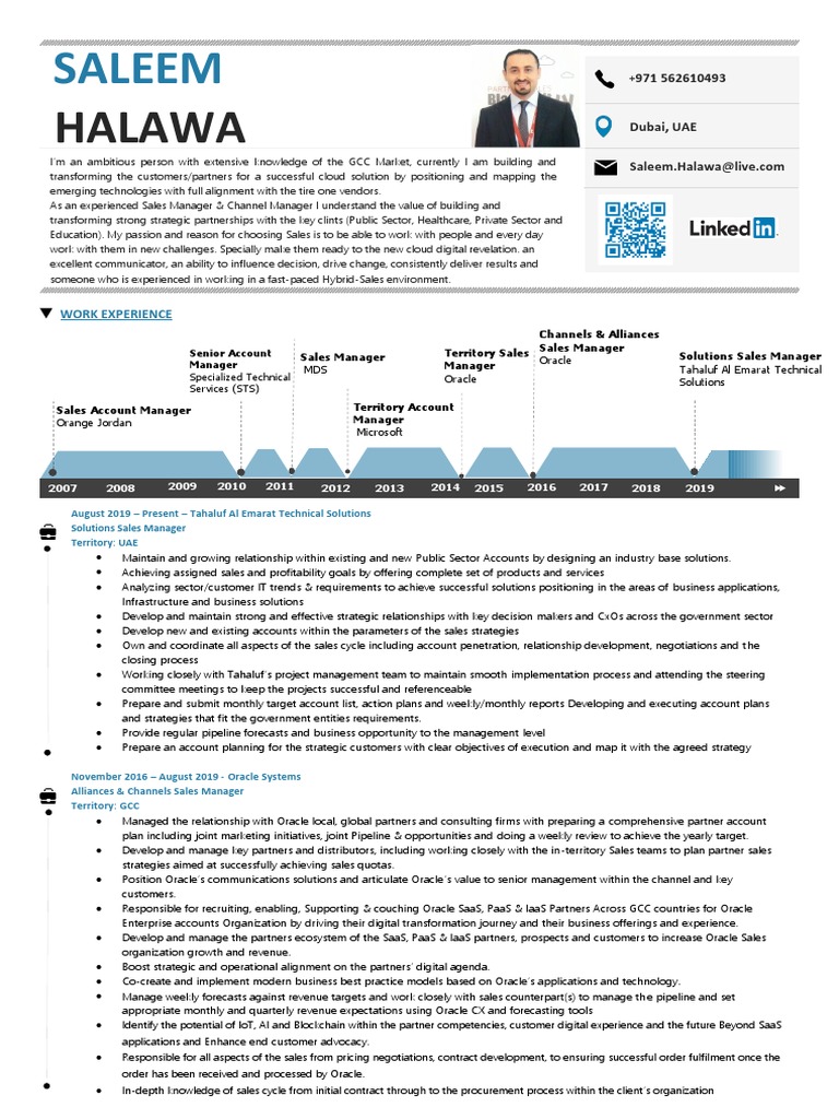 Saleem Halawa - CV | Download Free PDF | Sales | Oracle Corporation