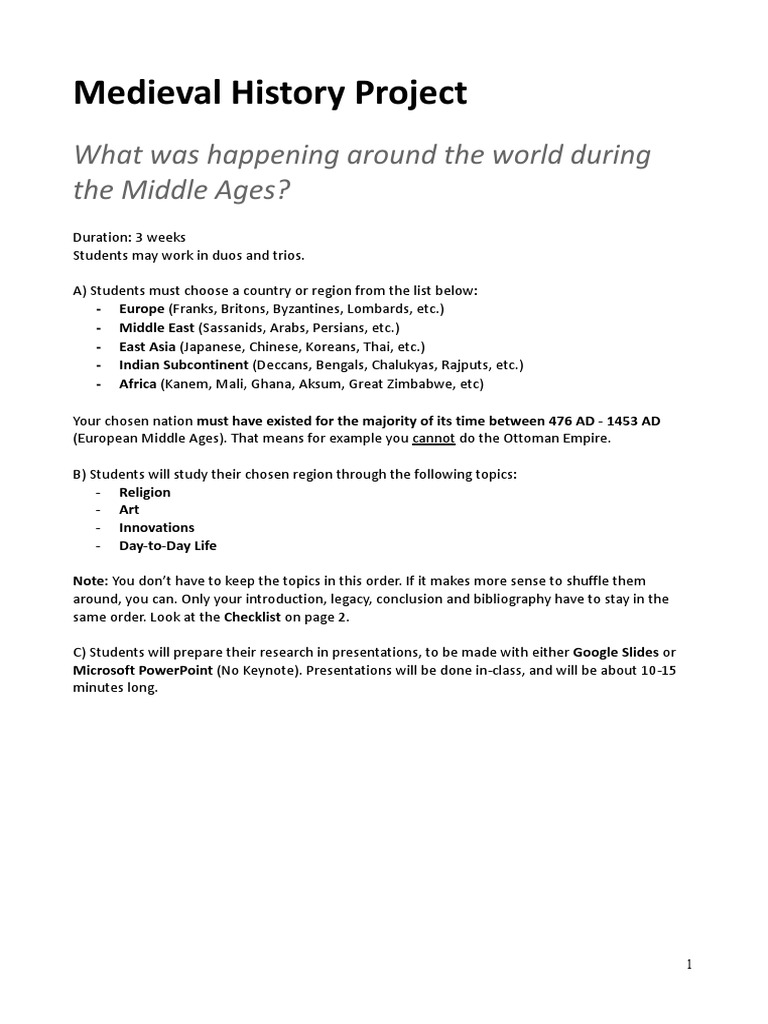 Middle Ages Summative | PDF